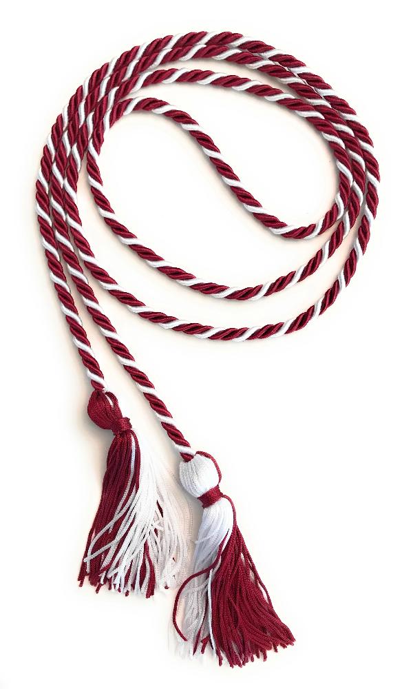 Maroon/White Graduation Honor Cords – Honor Cord Supply
